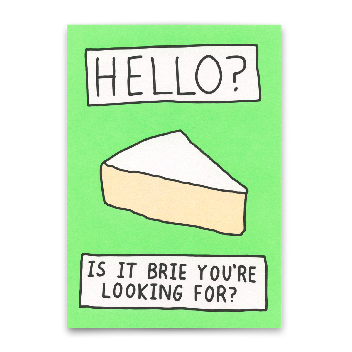 Postkarte "Hello, Brie?" | Lustige Karte mit Spruch – SCHEE